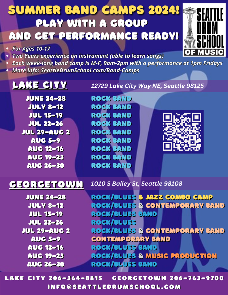 Now enrolling for Summer Band Camps 2024! – Seattle Drum School of Music